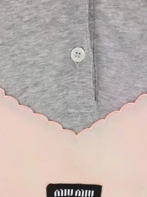 Miu Miu Marocain Crepe And Ribbed Jersey Polo Top
