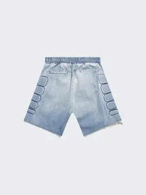 Satoshi Nakamoto Denim Moto Short - Blue | Editorialist