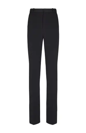 Balmain Wool Darted Trousers - Black