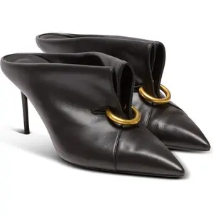 Balmain Lambskin Leather Mules With Piercing
