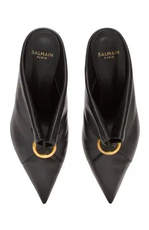 Balmain Lambskin Leather Mules With Piercing