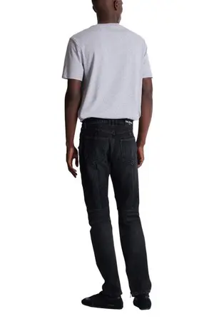 Balmain Biker Jeans In Vintage Denim - Black