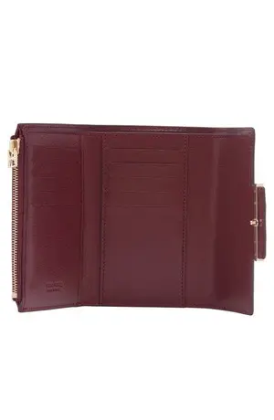TOM FORD Double T Leather Wallet - Ruby Red