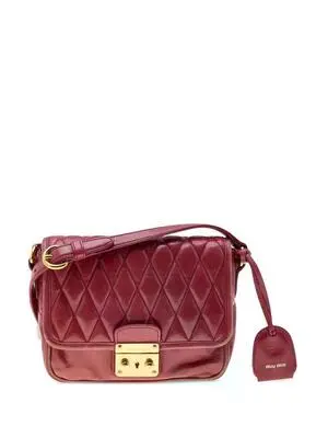 Miu Miu Quilted Leather Shoulder Bag - Red