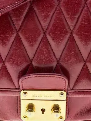 Miu Miu Quilted Leather Shoulder Bag - Red