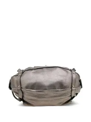 FERRAGAMO Metallic Leather Shoulder Bag - Silver