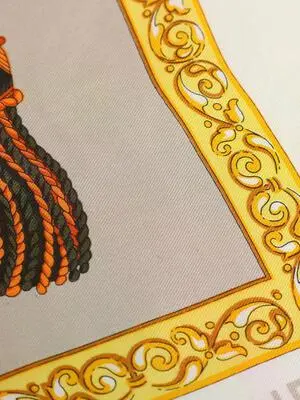Celine Tassel Print Silk Scarf