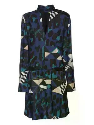Versace Button Detail Mini Dress - Blue