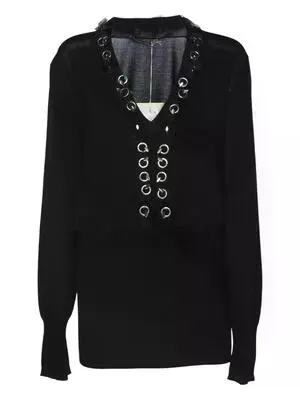 Marina Rinaldi Embellished Knit Top