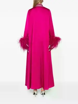 REEM AL DHAHERI Embroidered Feather Kaftan Set