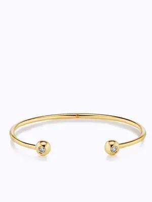 BRIONY RAYMOND Aura Double Diamond Bangle - 18 Karat Yellow Gold