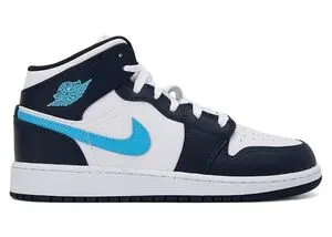 JORDAN 1 Mid Sneakers - Obsidian/white/dark Powder Blue