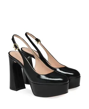 GIANVITO ROSSI Bessie Slingback Pumps - Black Leather
