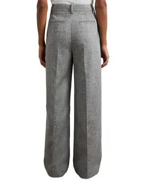REISS Darlton Textured Wide Leg Trousers
