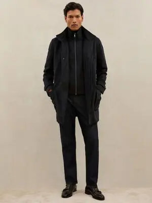 REISS Atelier 100% Cashmere Hybrid Overcoat With Removable Gilet