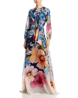 Rickie Freeman For Teri Jon Chiffon Maxi Dress