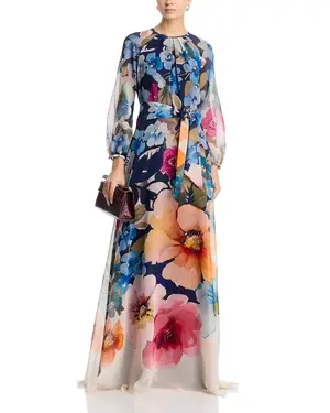 Rickie Freeman For Teri Jon Chiffon Maxi Dress