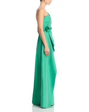 Rickie Freeman For Teri Jon Taffeta One Shoulder Gown