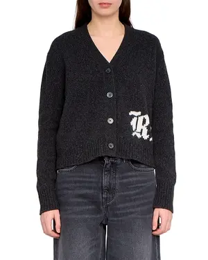 Zadig&Voltaire Masy Merino Wool Cardigan - Anthracite