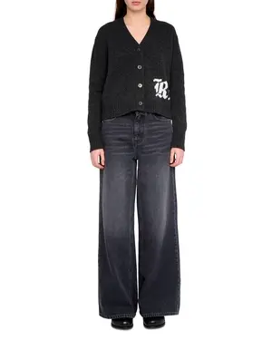 Zadig&Voltaire Masy Merino Wool Cardigan - Anthracite