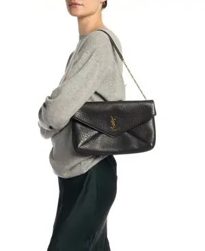 Saint Laurent Cassandre Large Pouch On Chain