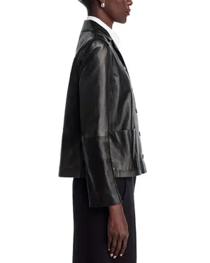 Lafayette 148 New York Patch Pocket Leather Jacket