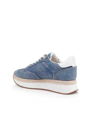 L'Agence Ivone Platform Sneakers - Light Denim