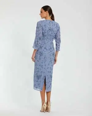 Mac Duggal Floral Embellished Midi Dress