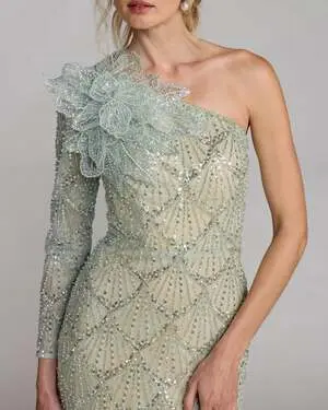 MAC DUGGAL COLLECTION One Shoulder Embellished Gown