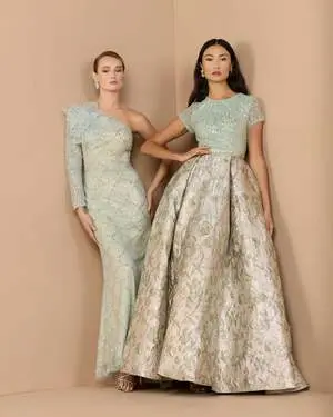 MAC DUGGAL COLLECTION One Shoulder Embellished Gown