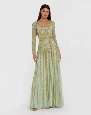 Green Beaded Evening Dresses