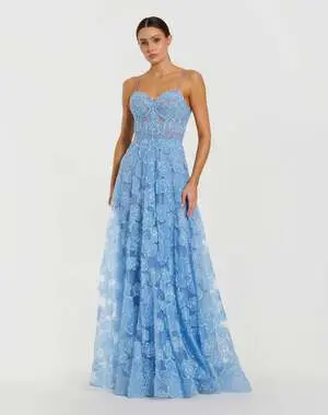 Mac Duggal Embroidered Sweetheart Neck A-line Gown