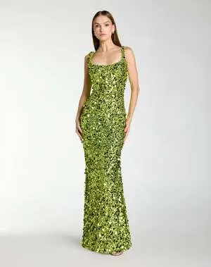 Mac Duggal Sleeveless Sequin Column Gown