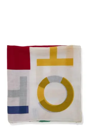 Chanel Multicolored 'cc' Cotton Scarf