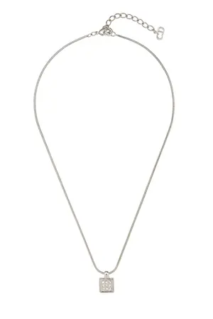 Dior Crystal Trotter Pendant Necklace - Silver