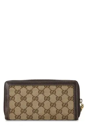 Gucci Original Gg Canvas Bamboo Zip Wallet