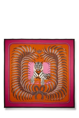 Hermès Le Tigre Royal' Cashmere Scarf 140 - Pink