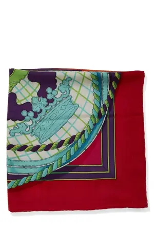 Hermès Multicolor 'grande Tenue' Cashmere Scarf 140