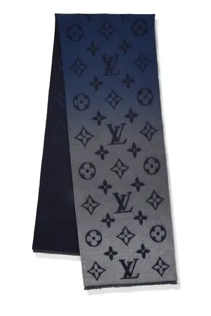 LOUIS VUITTON Monogram Cashmere Scarf - Blue