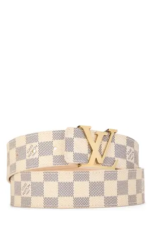 LOUIS VUITTON Damier Azur Initiales Belt - White