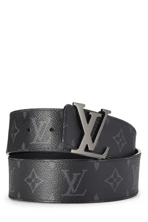 LOUIS VUITTON Monogram Eclipse Ceinture Initiales Belt - Black