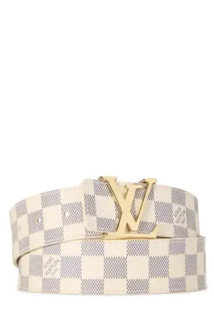 LOUIS VUITTON Damier Azur Initiales Belt - White