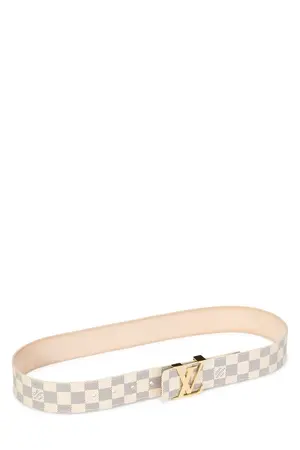 LOUIS VUITTON Damier Azur Initiales Belt - White