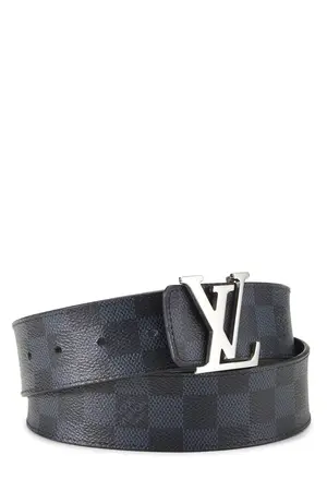 LOUIS VUITTON Damier Cobalt Initiales Reversible Ceinture 85 - Blue