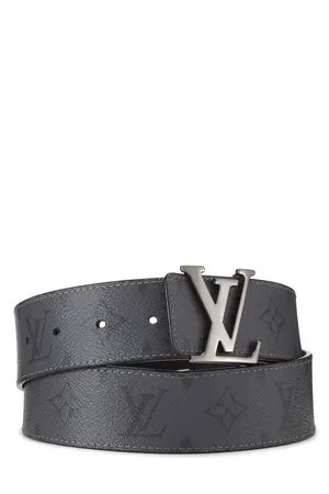 LOUIS VUITTON Monogram Eclipse Reversible Initiales Ceinture 85 - Green