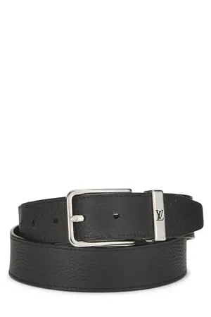 LOUIS VUITTON Taurillon Pont Neuf Belt 85 - Black