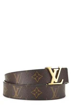 LOUIS VUITTON Monogram Canvas Initiales Belt - Black