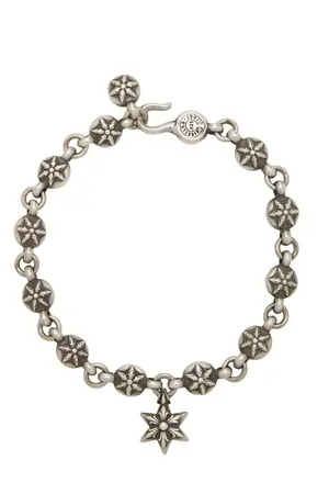 Chrome Hearts Sterling Star Ball Pendant Bracelet - Silver