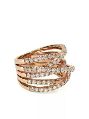 LEO PIZZO 18kt Rose Gold Diamond Waves Ring