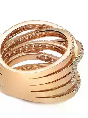 LEO PIZZO 18kt Rose Gold Diamond Waves Ring